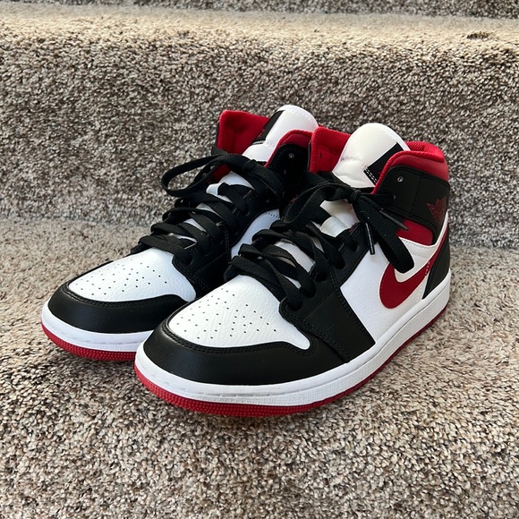 Jordan | Shoes | Jordan Mid Gym Red Black White Mens Shoes | Poshmark